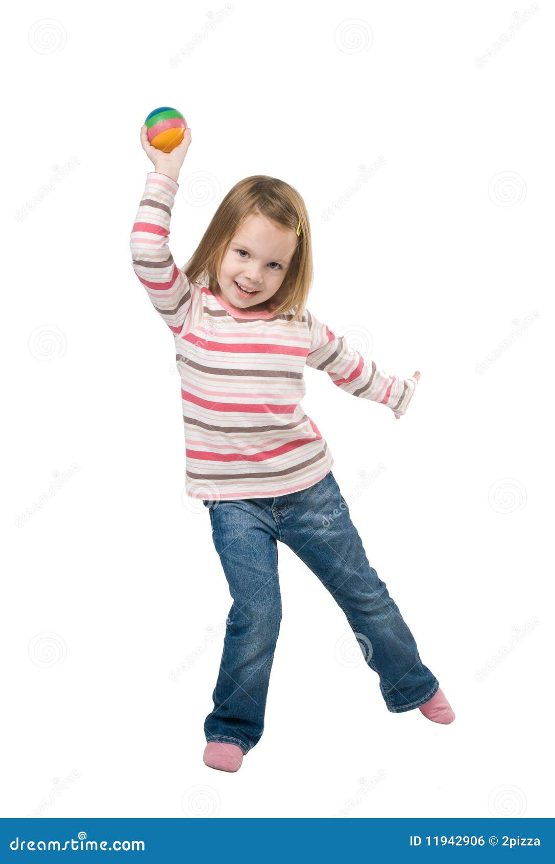 Pretty Toddler Playing a Small Ball Stock Photo - Image of blondy ...