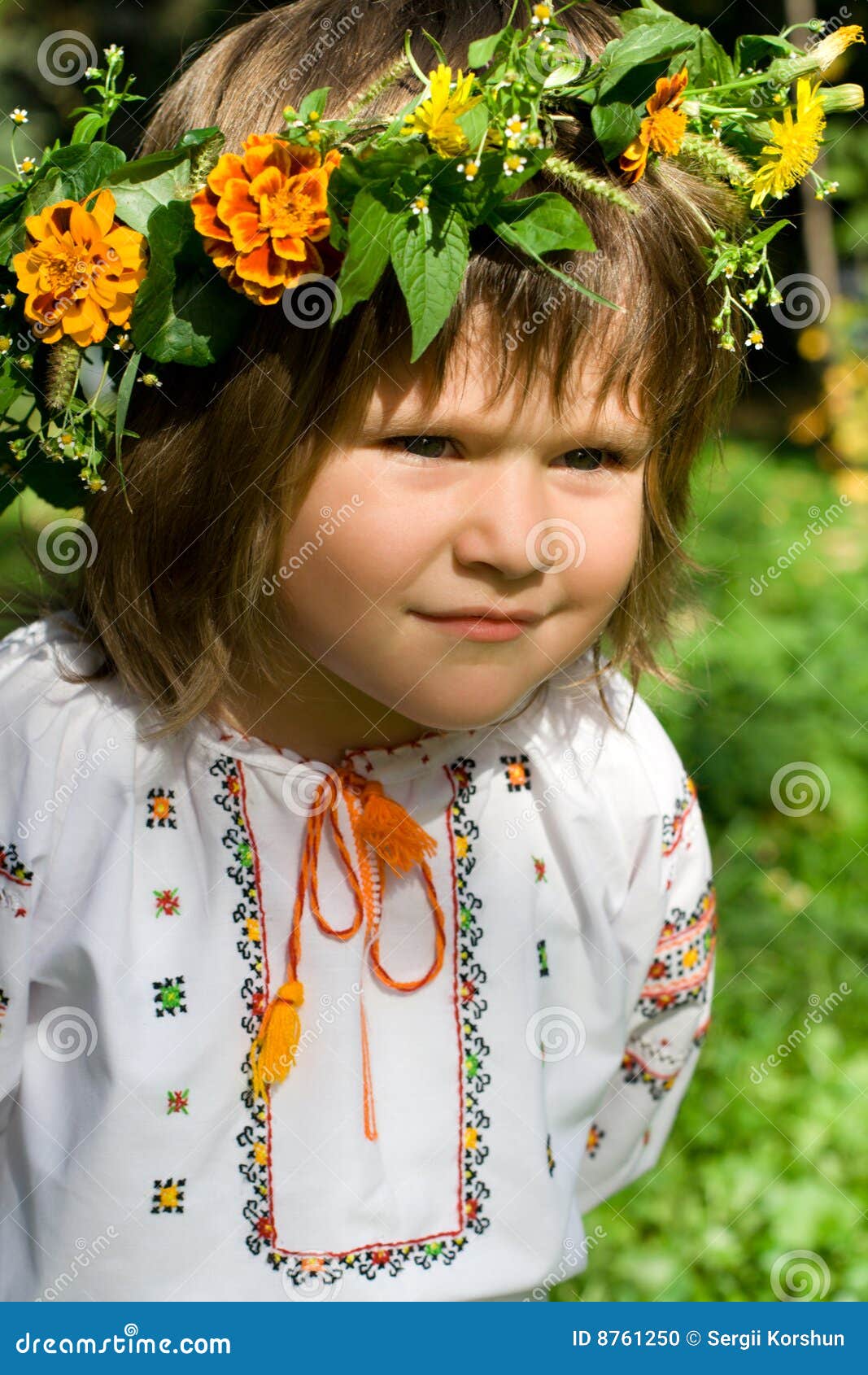 Pretty Ukrainian Girl Focused Look Stock Photo - Image of baby, diadem ...