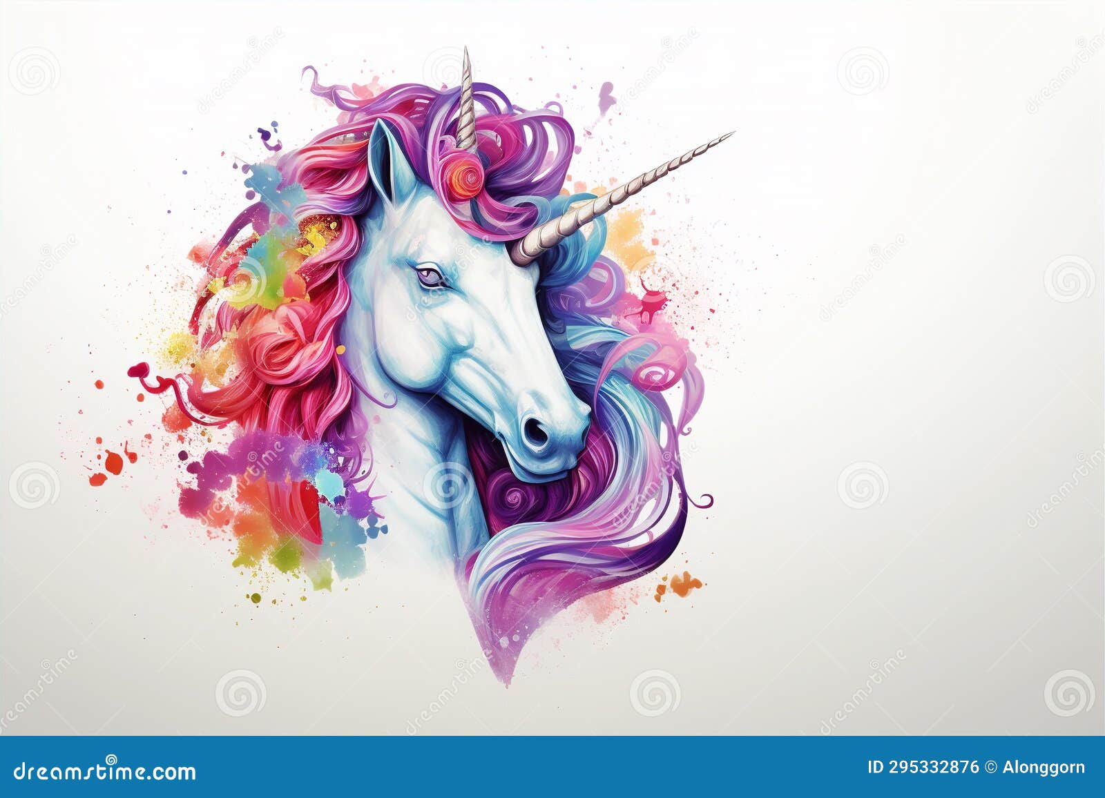 Pretty Unicorn, Cartoon Design Illustrated by Generative AI Stock ...