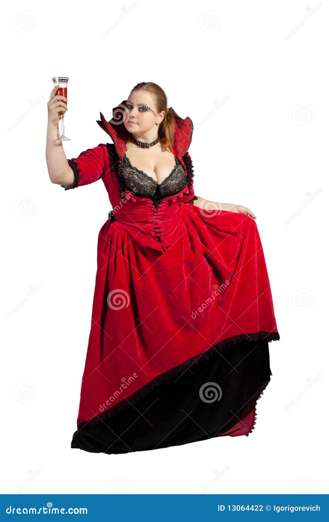 Pretty Vampire with Glass Full of Blood Stock Photo - Image of beauty ...