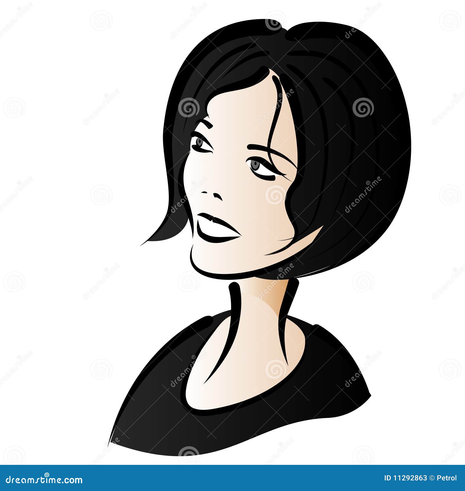 Pretty vector emo girl stock vector. Illustration of pretty - 11292863