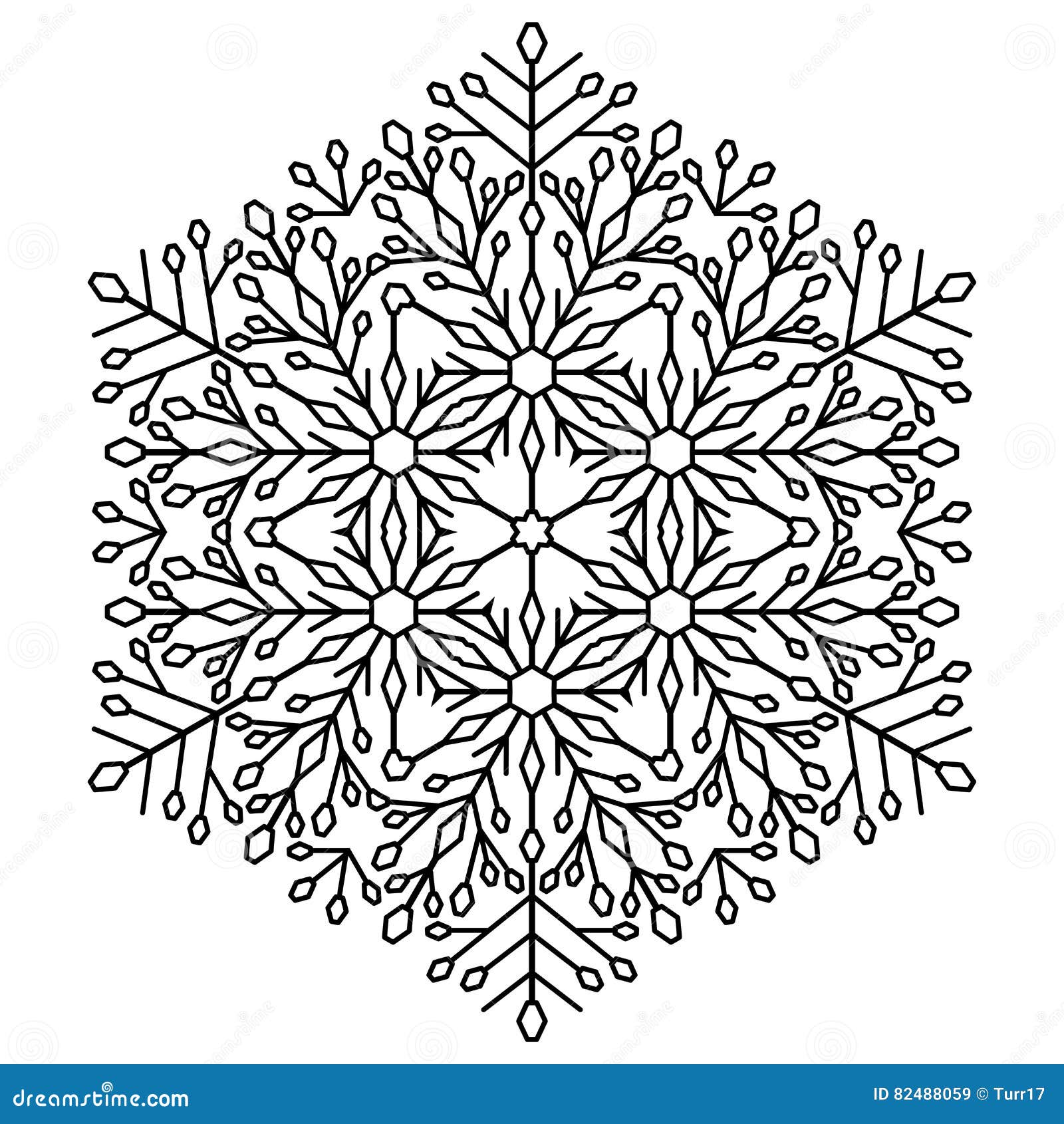 Pretty Vector Round Snowflake Stock Vector - Illustration of flat ...