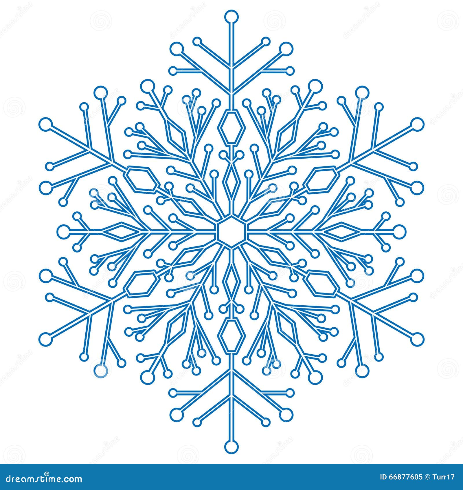 Pretty Vector Round Snowflake Stock Vector - Illustration of flake ...