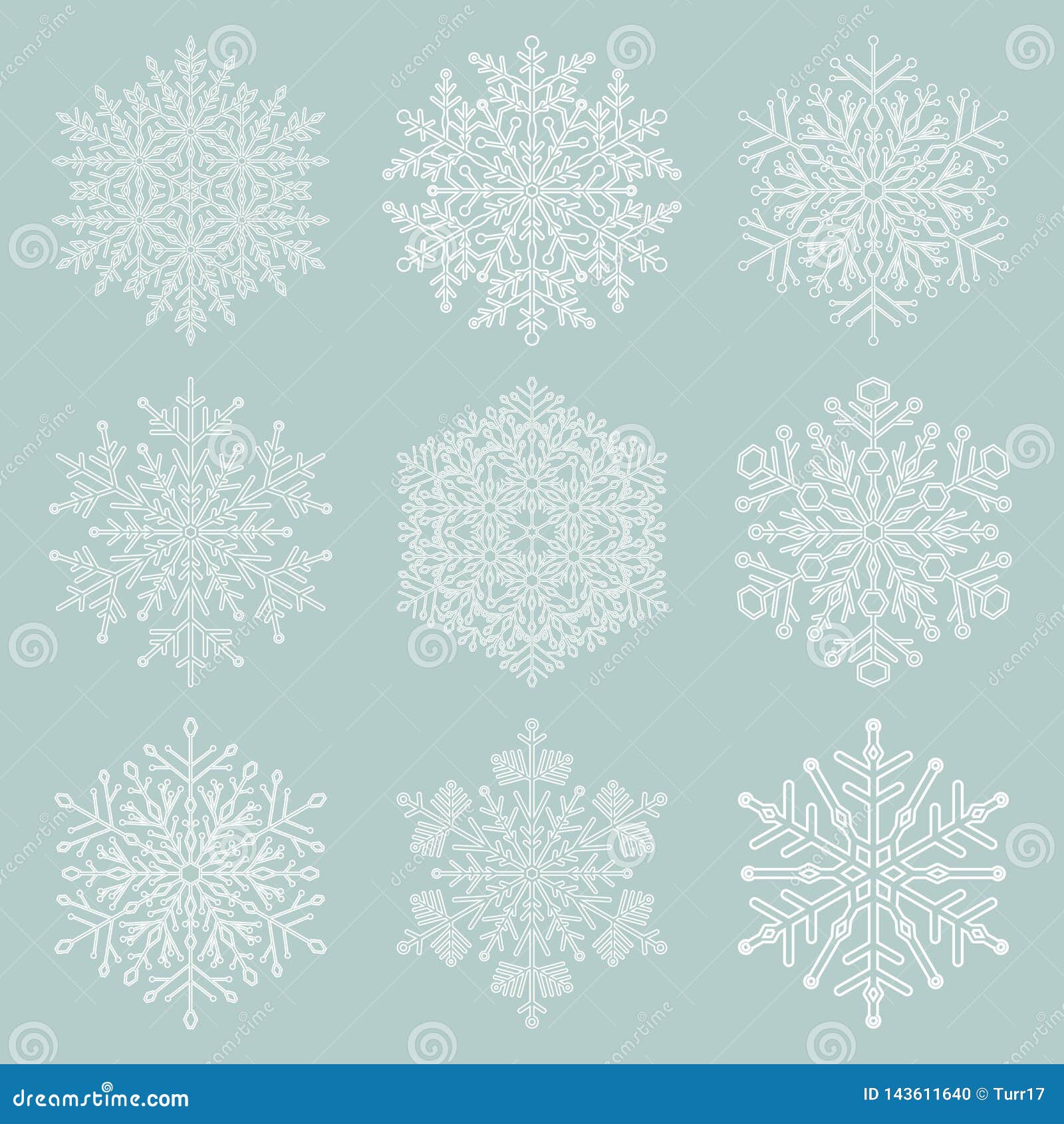 Pretty Vector Round Snowflake Stock Vector - Illustration of isolated ...