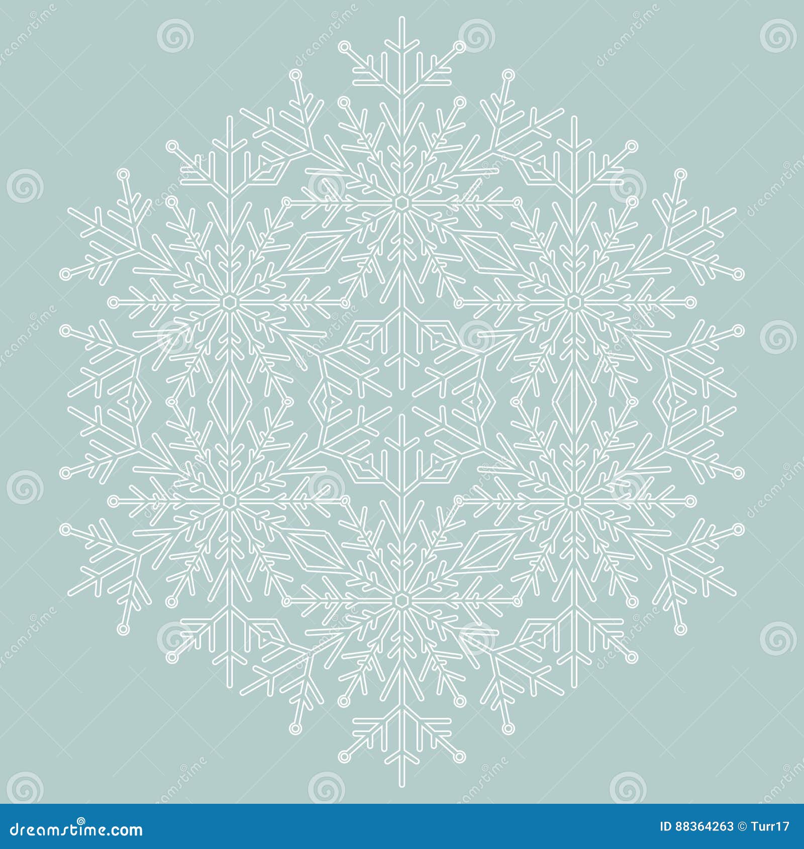 Pretty Vector Round Snowflake Stock Vector - Illustration of light ...