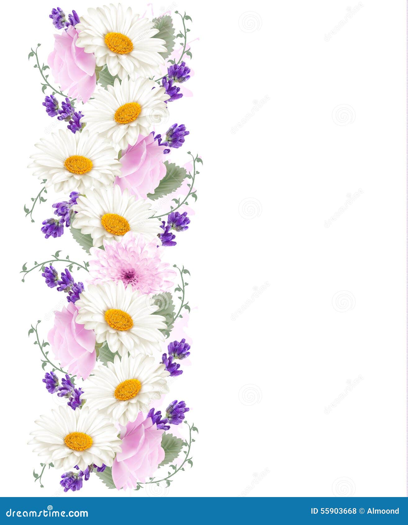 Pretty Vertical Flower Banner. Stock Vector - Illustration of graphic ...