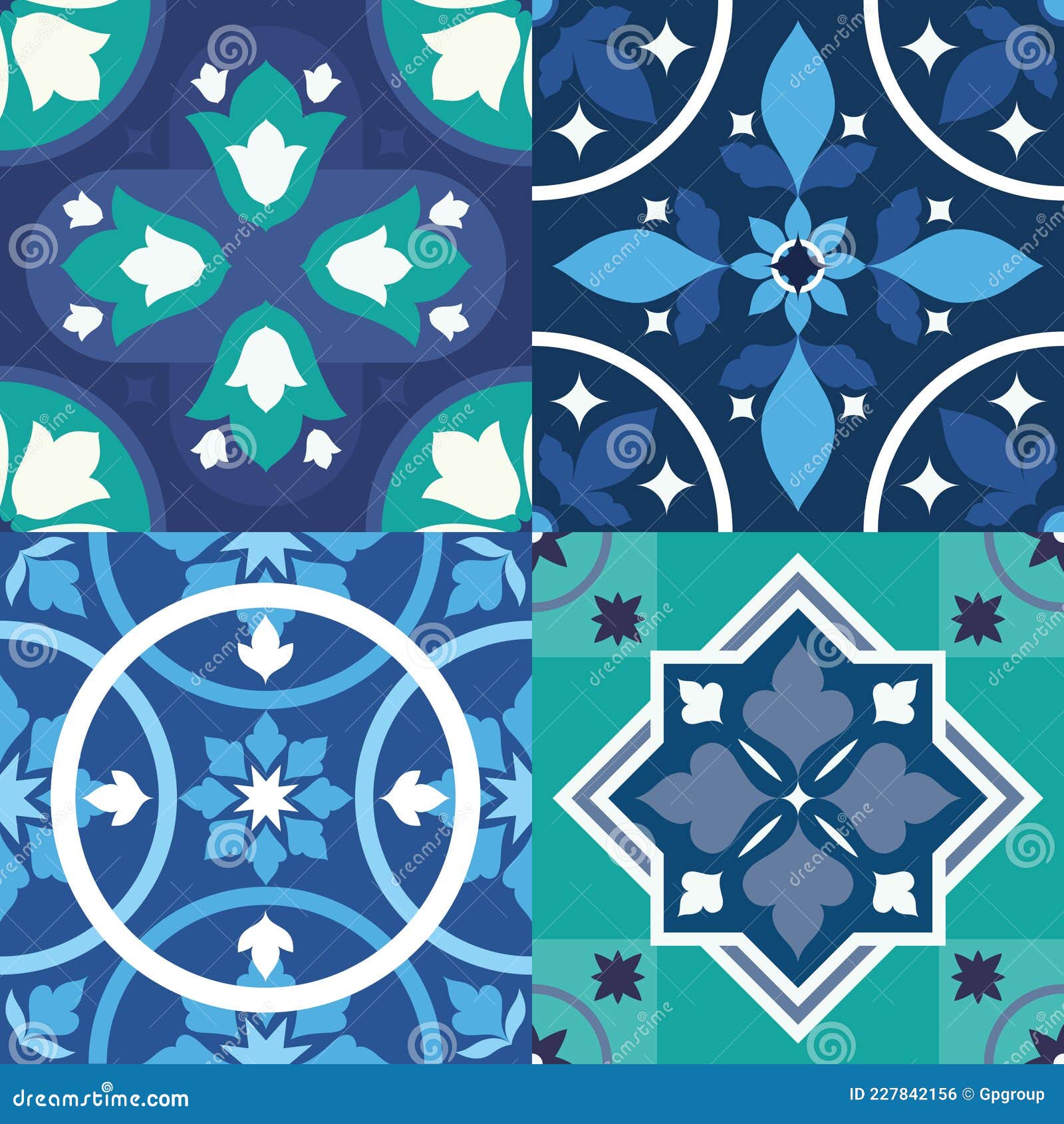 Pretty vintage tiles stock vector. Illustration of retro - 227842156