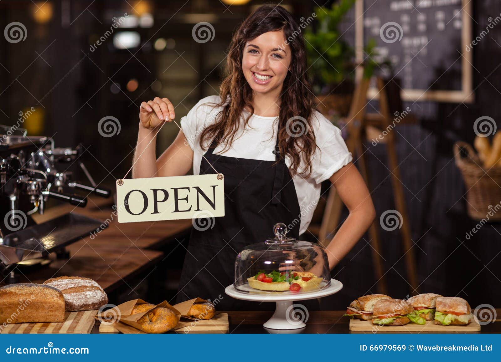 Pretty Waitress Posing With Tea For Guests Royalty-Free Stock Photo ...
