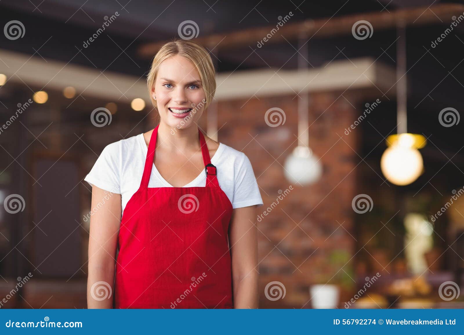 Pretty Waitress Looking at the Camera Stock Photo - Image of attractive ...