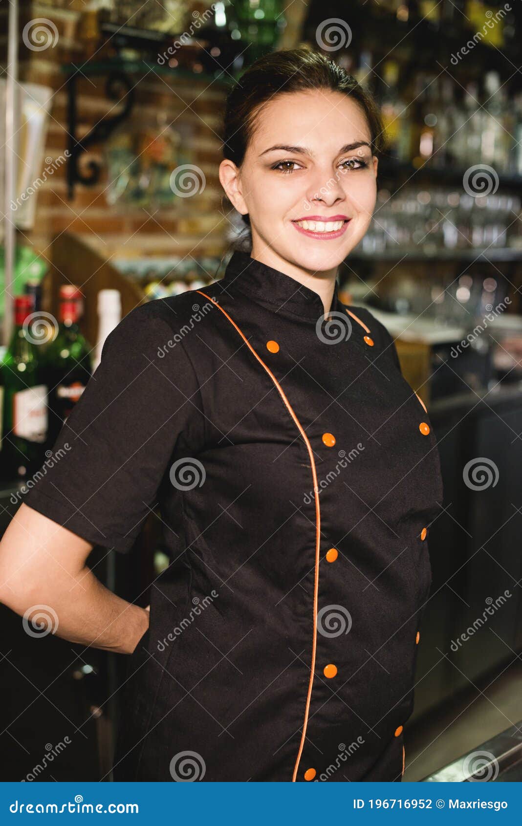 Pretty Waitress Serving Beer in a Bar Stock Photo - Image of spain ...