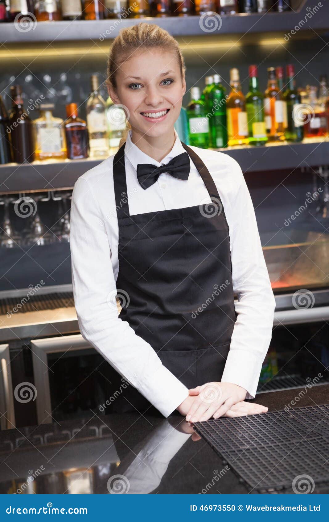 Pretty Waitress Smiling at the Camera Stock Photo - Image of indoors ...