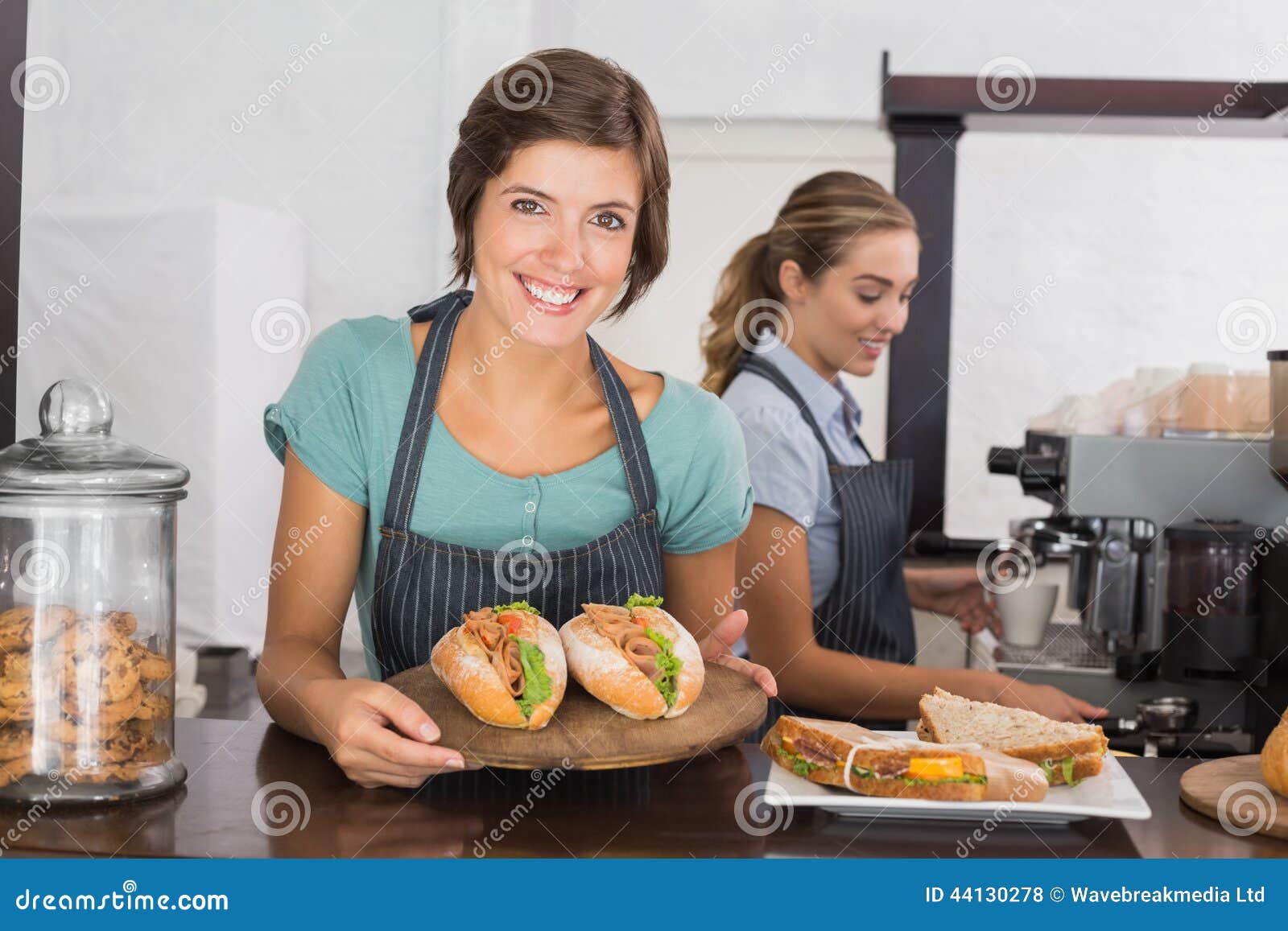 Pretty Waitresses Working with a Smile Stock Photo - Image of caucasian ...