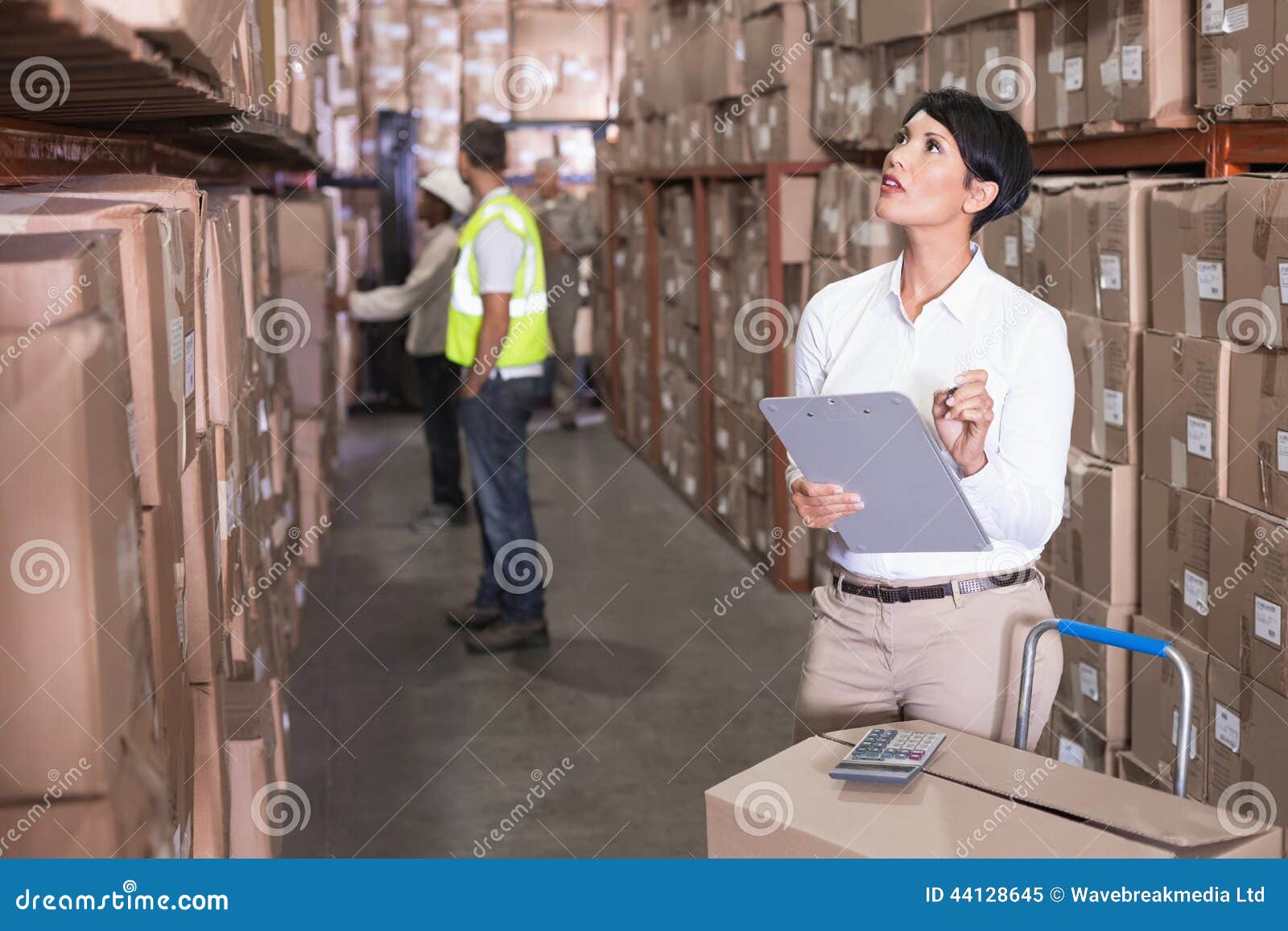 Pretty Warehouse Manager Checking Inventory Stock Image - Image of ...