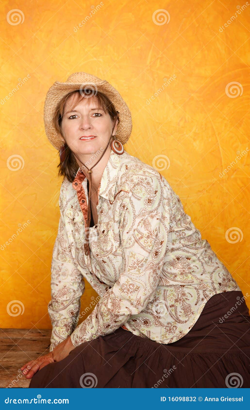 Pretty Western Woman stock photo. Image of lady, mature - 16098832