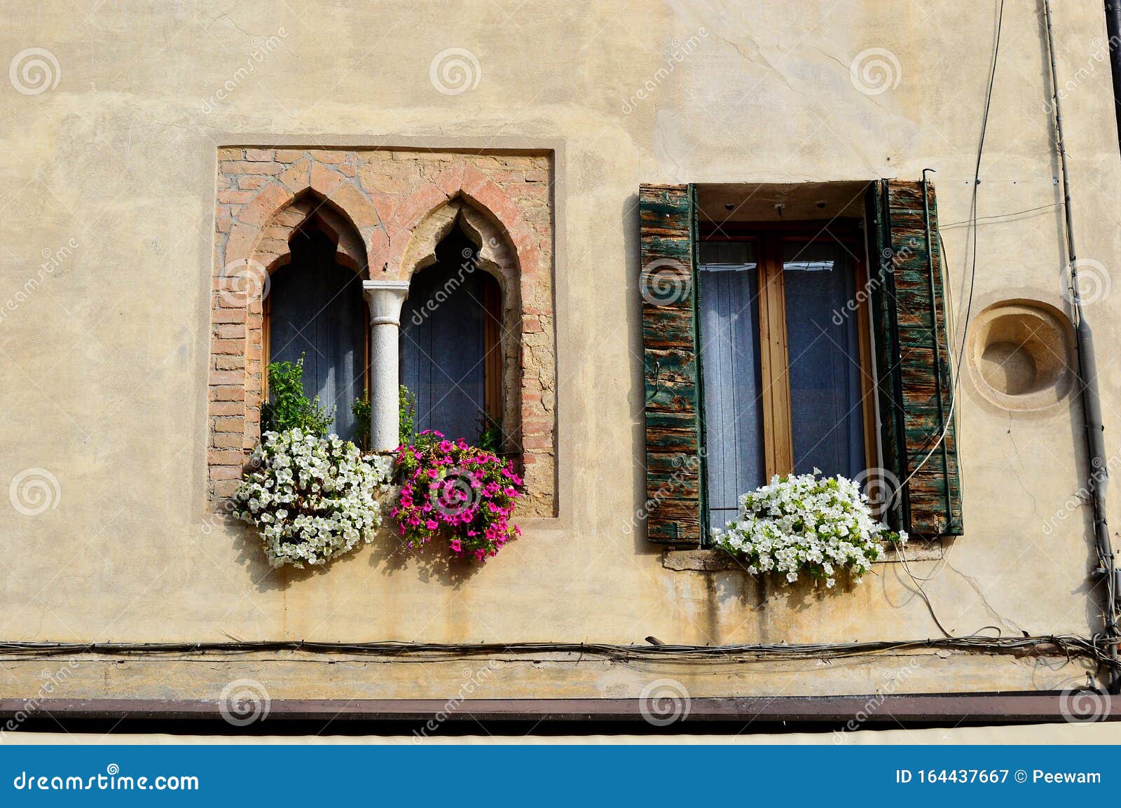 Pretty Windows and Flowers Asolo Italy Stock Image - Image of tourist ...