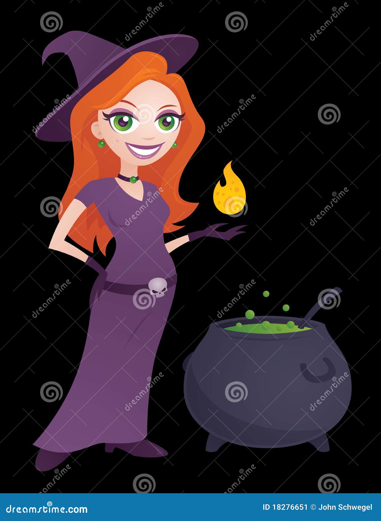 Pretty Witch stock vector. Illustration of witch, cute - 18276651