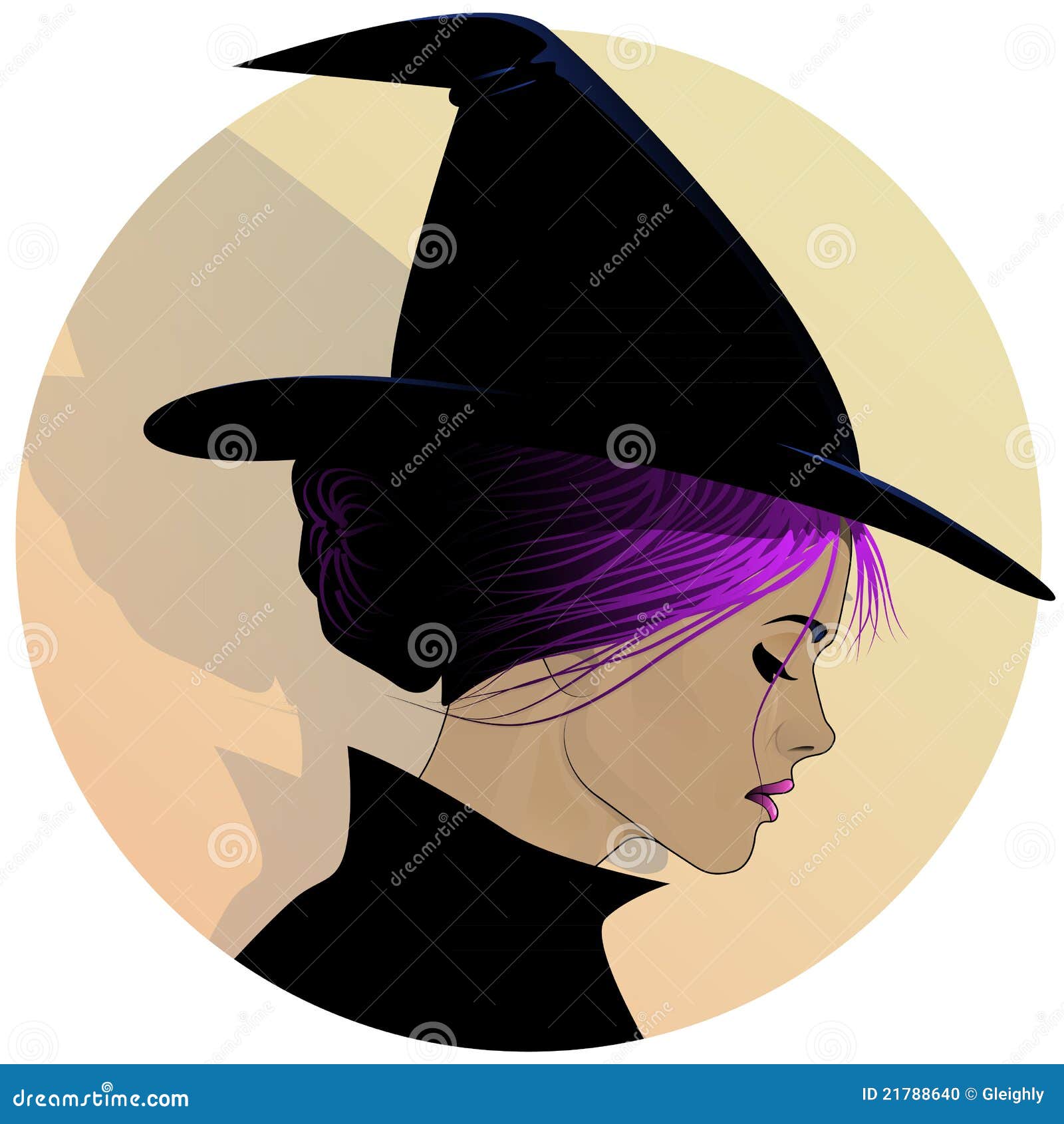 Pretty Witch Profile stock vector. Illustration of dress - 21788640