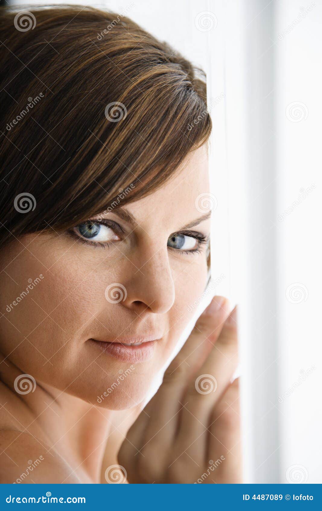 Pretty woman. stock image. Image of brunette, studio, posed - 4487089