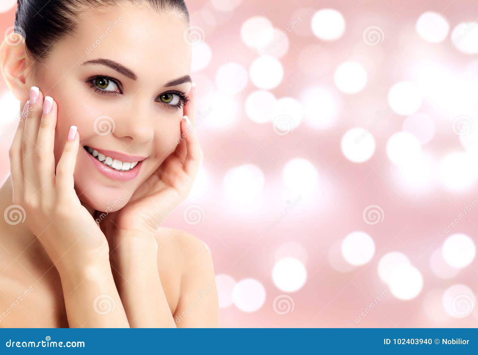 Pretty Woman Against an Abstract Background Stock Photo - Image of ...