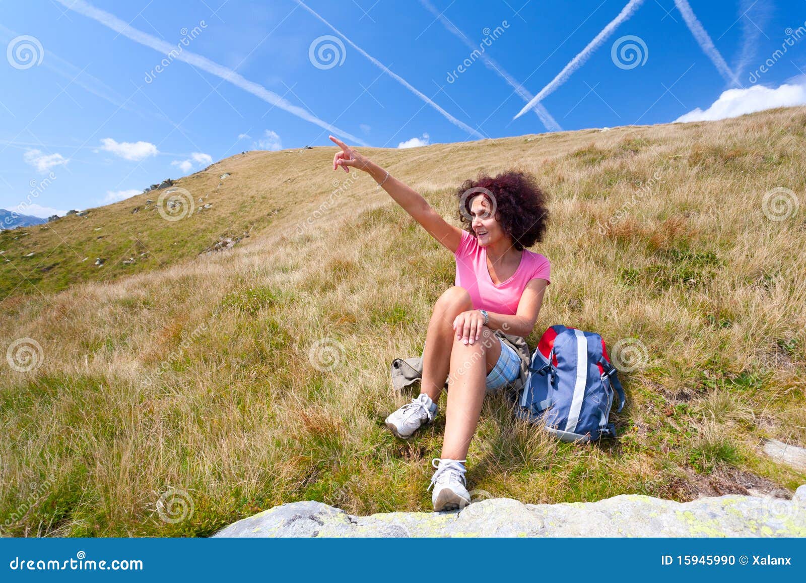 Pretty Woman in an Alpine Landscape Stock Photo - Image of destination ...
