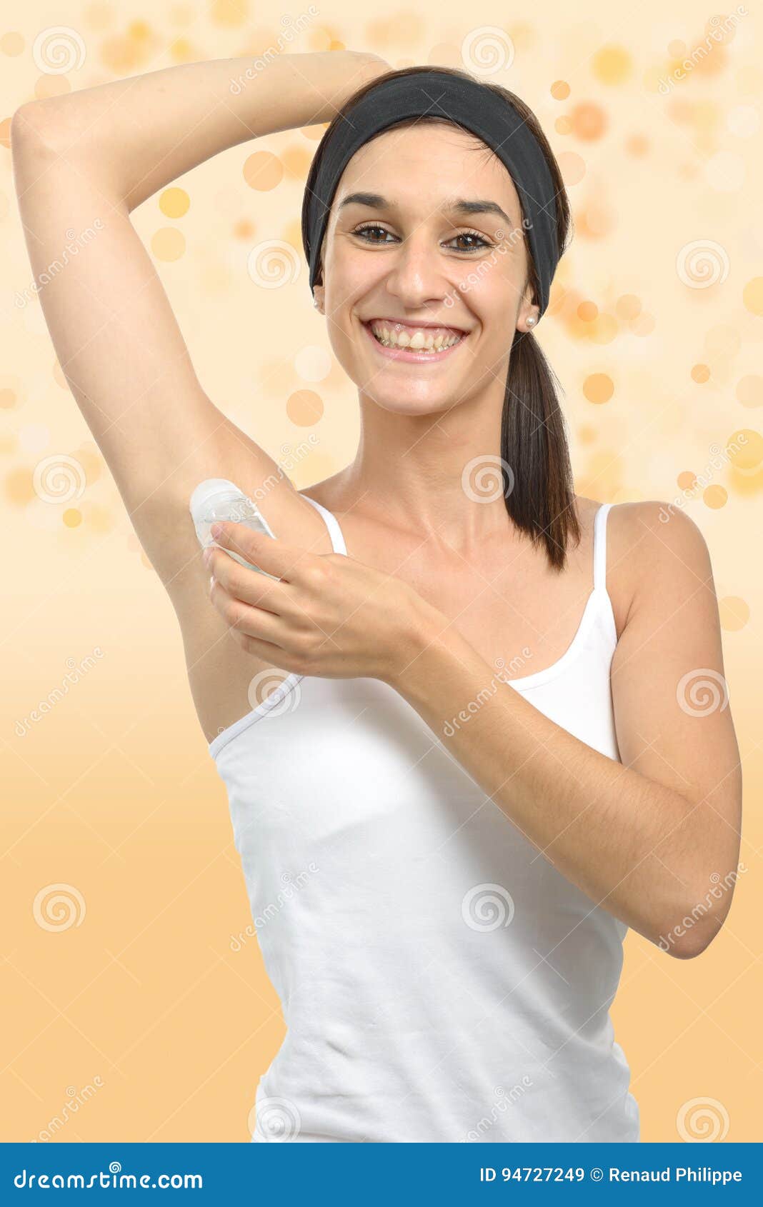 Pretty Woman with Antiperspirant Deodorant Stock Image - Image of ...