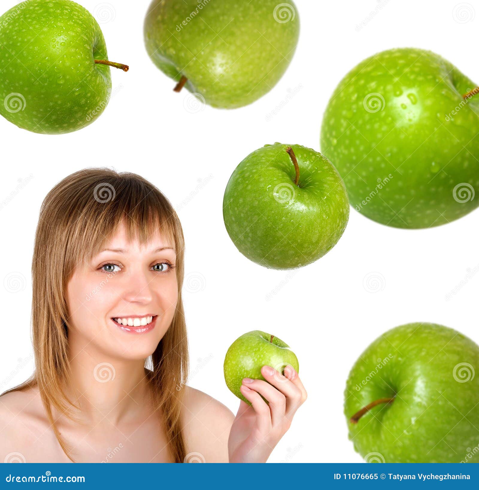 Pretty woman with apple stock image. Image of lifestyle - 11076665