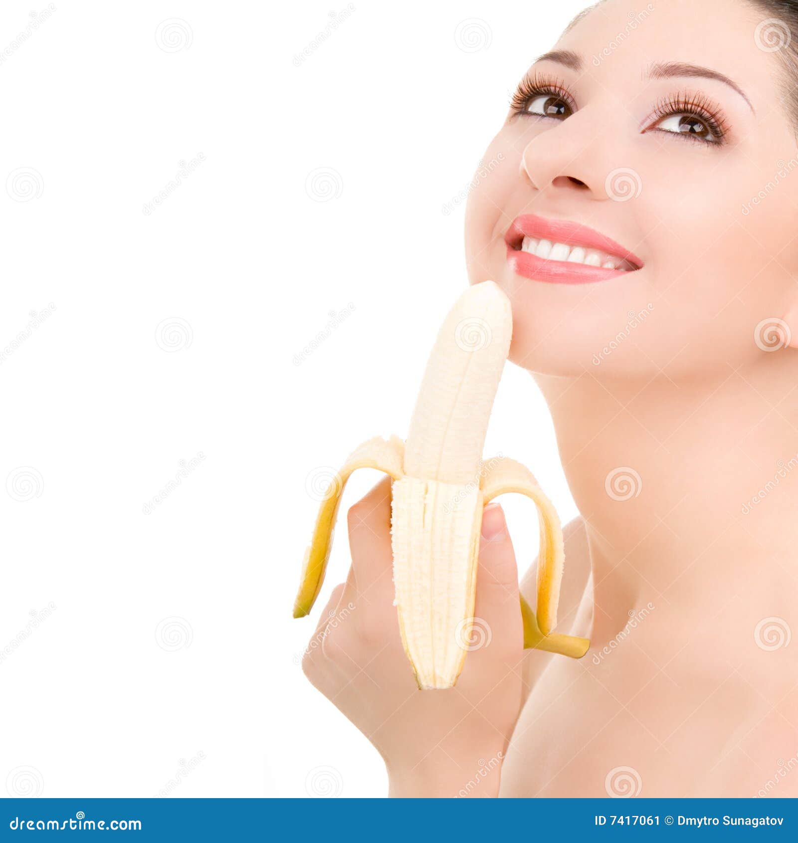 Pretty woman with banana stock image. Image of fashion - 7417061