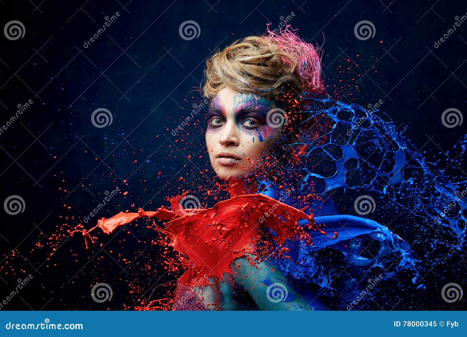 Pretty Woman Being Hit by Paint Stock Image - Image of care, elegance ...