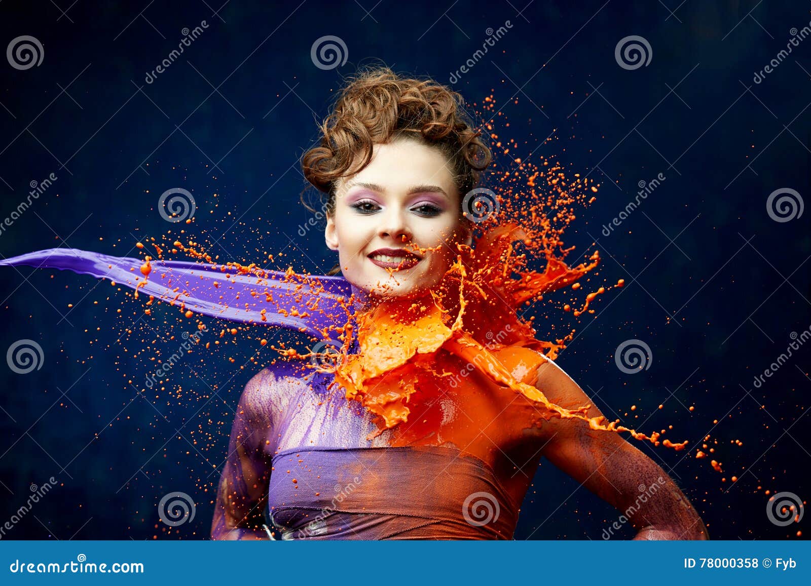 Pretty Woman Being Hit by Paint Stock Photo - Image of fashion, healthy ...