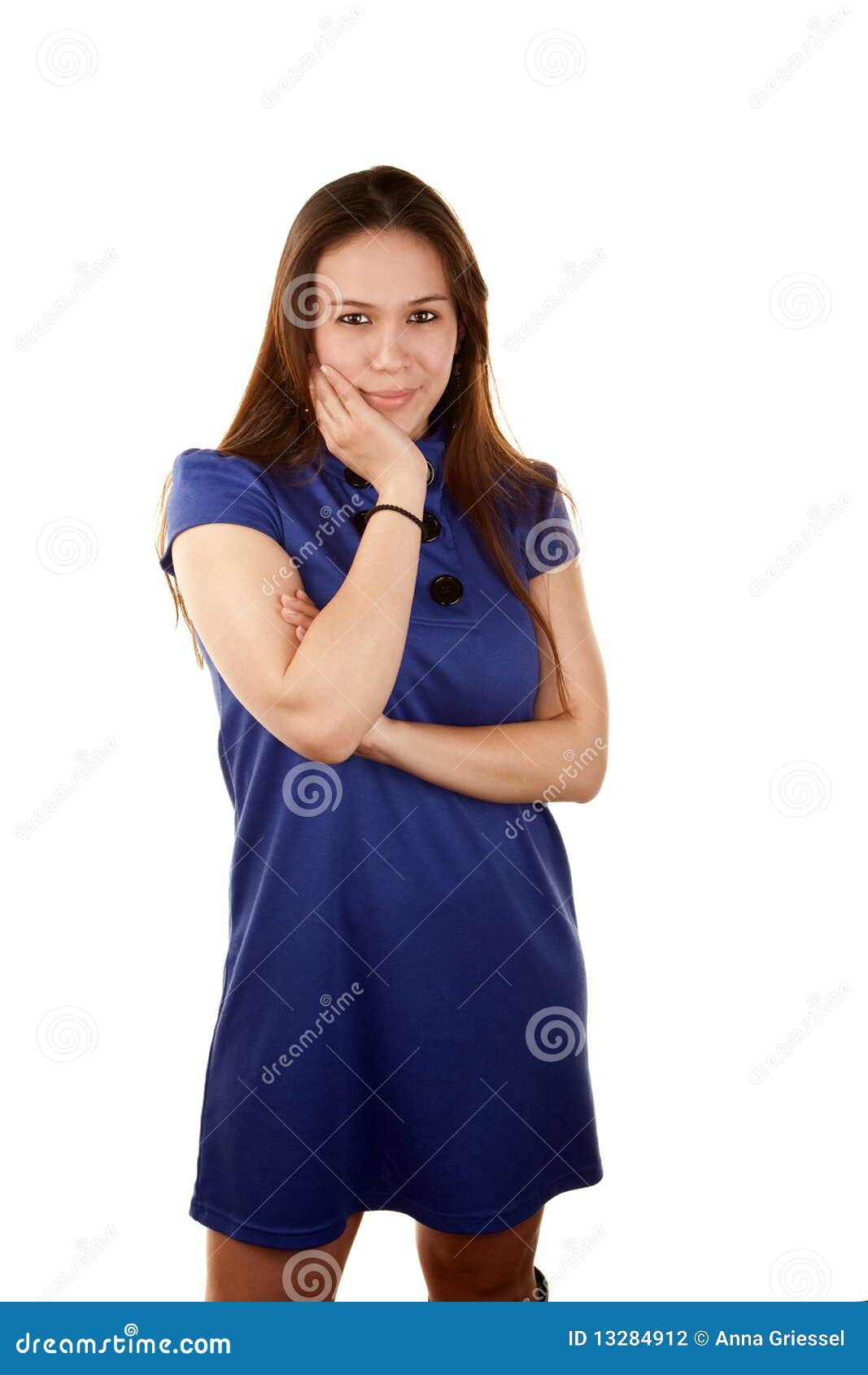 Pretty Woman in Blue Dress stock photo. Image of alone - 13284912