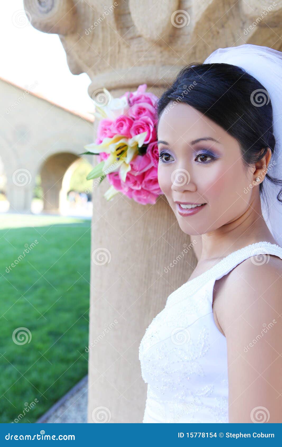 Pretty Woman Bride at Church Stock Photo - Image of attractive, people ...