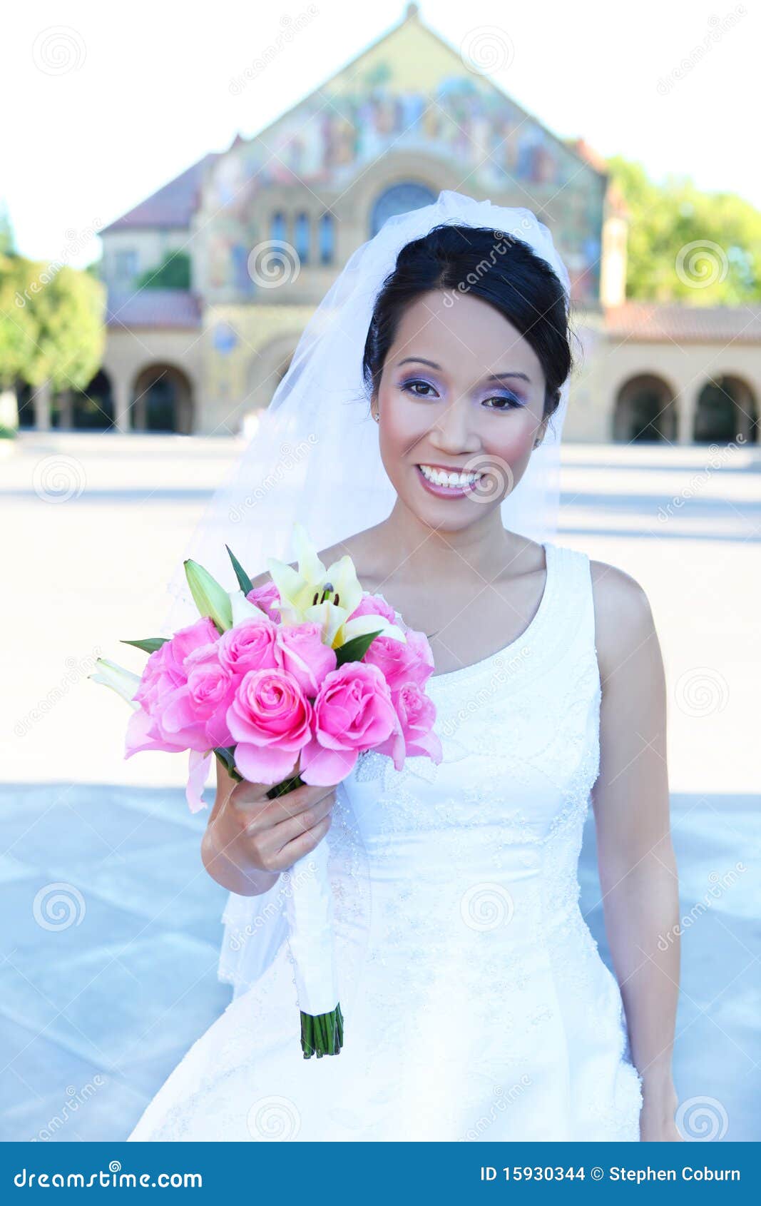 Pretty Woman Bride at Church Stock Photo - Image of beautiful, love ...
