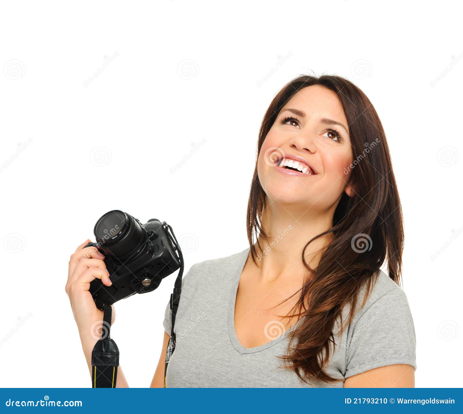 Pretty woman with camera stock photo. Image of camera - 21793210