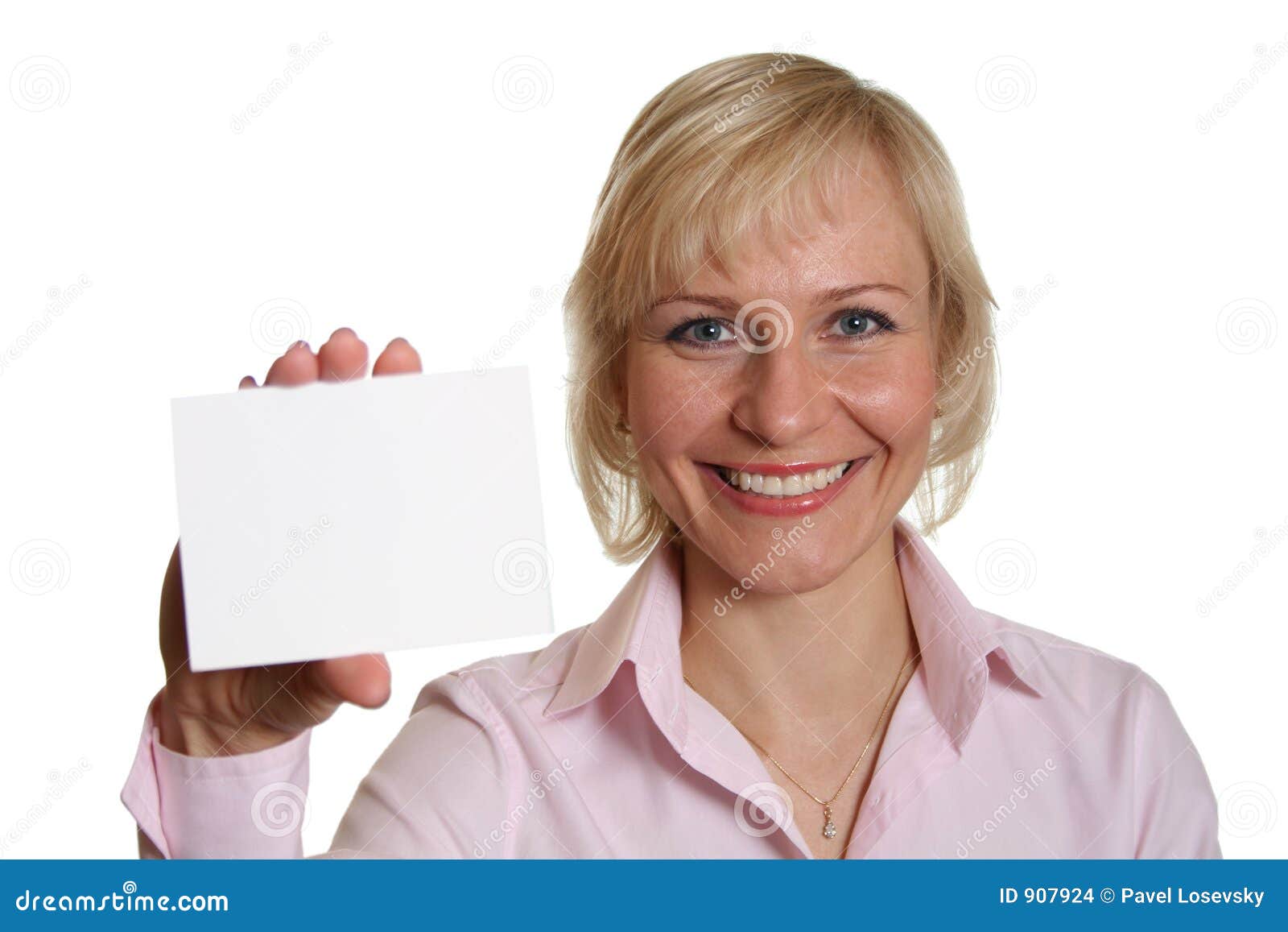 Pretty woman with card stock photo. Image of copy, caucasian - 907924