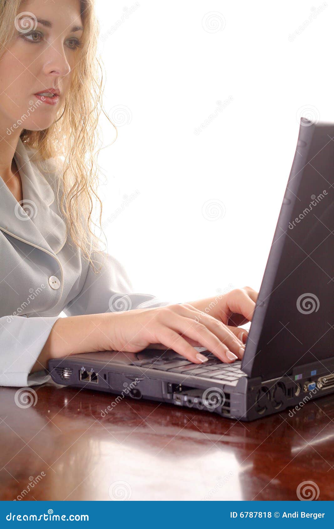Pretty Woman Checking Emails Stock Photo - Image of beautiful ...