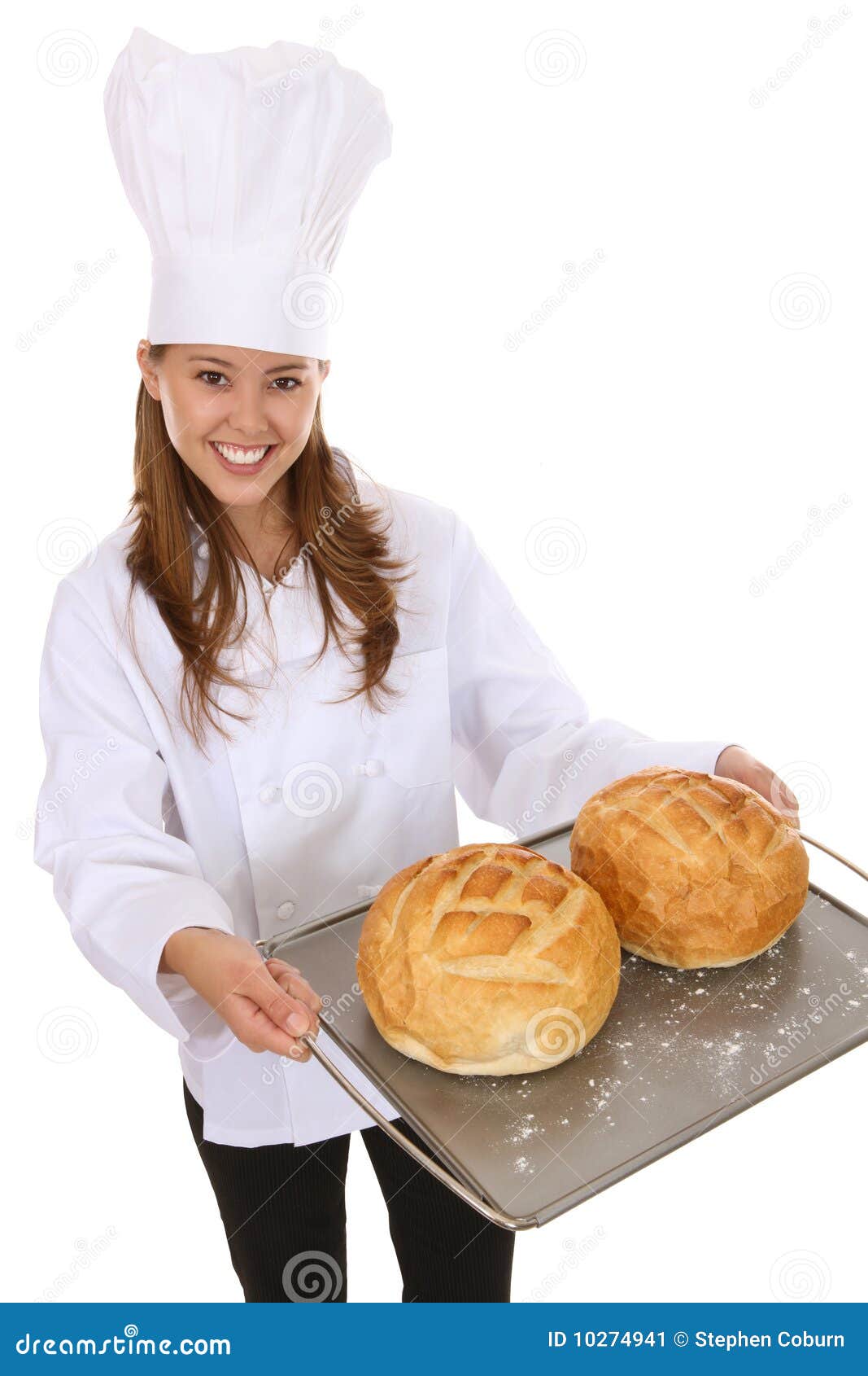 Woman Chef Decorates Cake With Culinary Bag. Vertical Frame Royalty ...