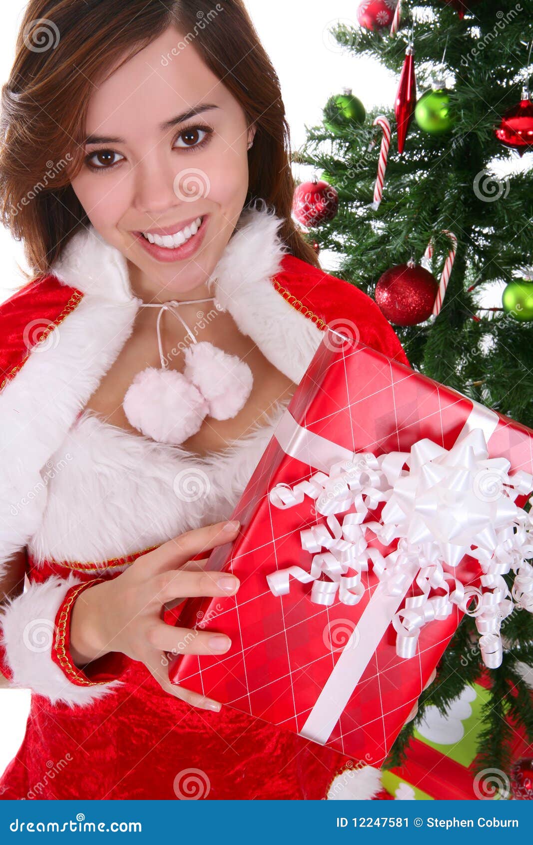 Pretty Woman at Christmas stock image. Image of christmas - 12247581