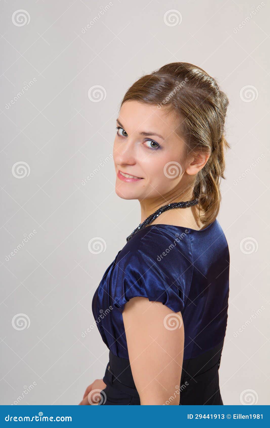 Pretty Woman with Classical Hairstyle Stock Image - Image of elegance ...