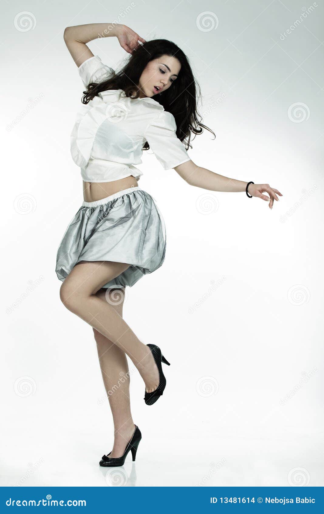 Pretty woman dancing stock photo. Image of lipstick, classy - 13481614
