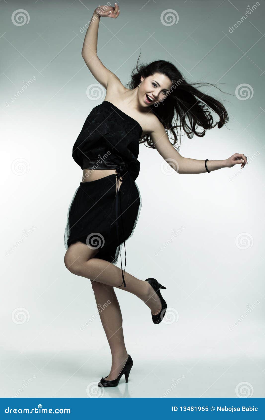 Pretty woman dancing stock image. Image of bare, long - 13481965