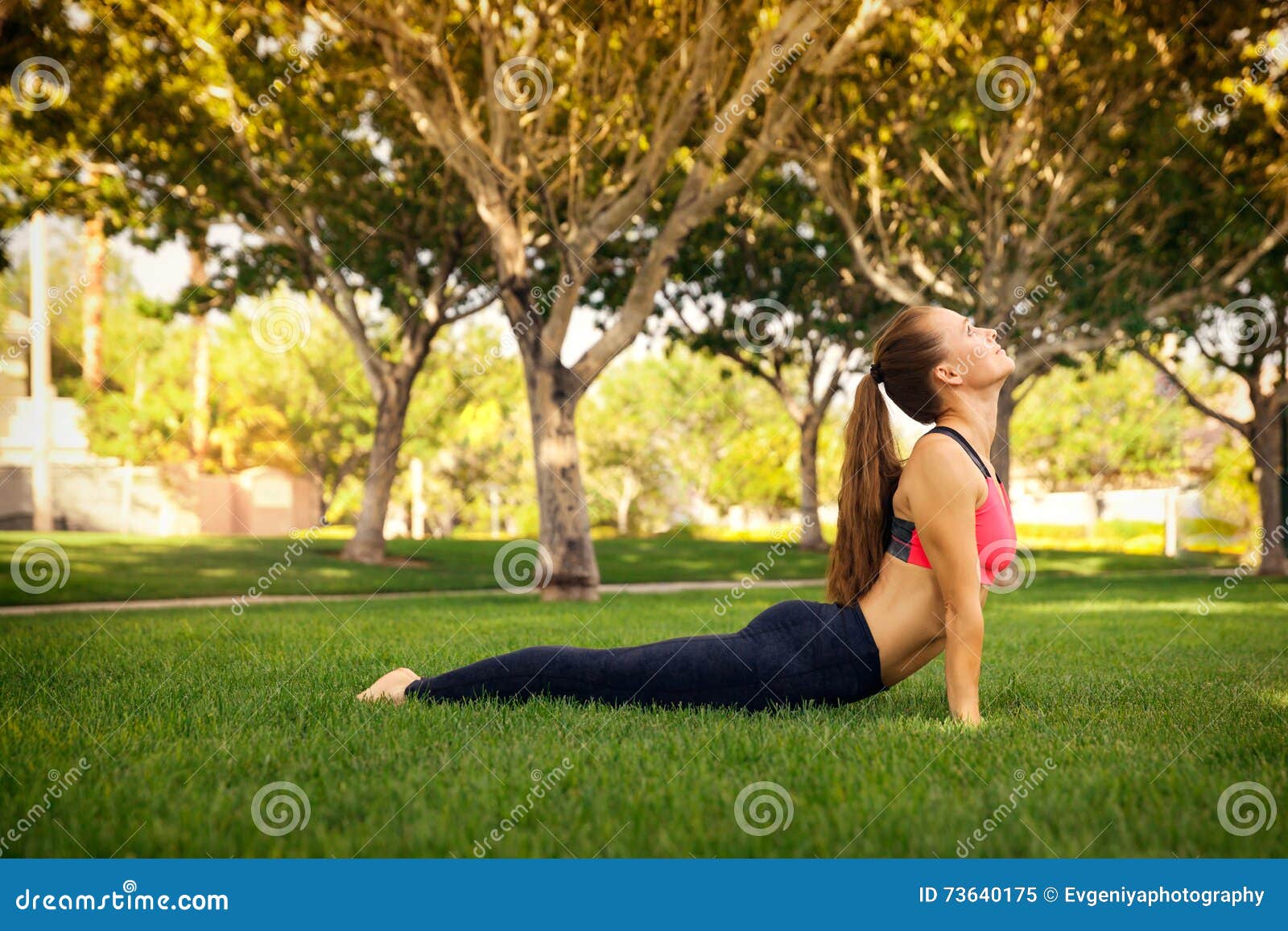 Pretty Woman Doing Yoga Exercises Stock Image - Image of leisure ...