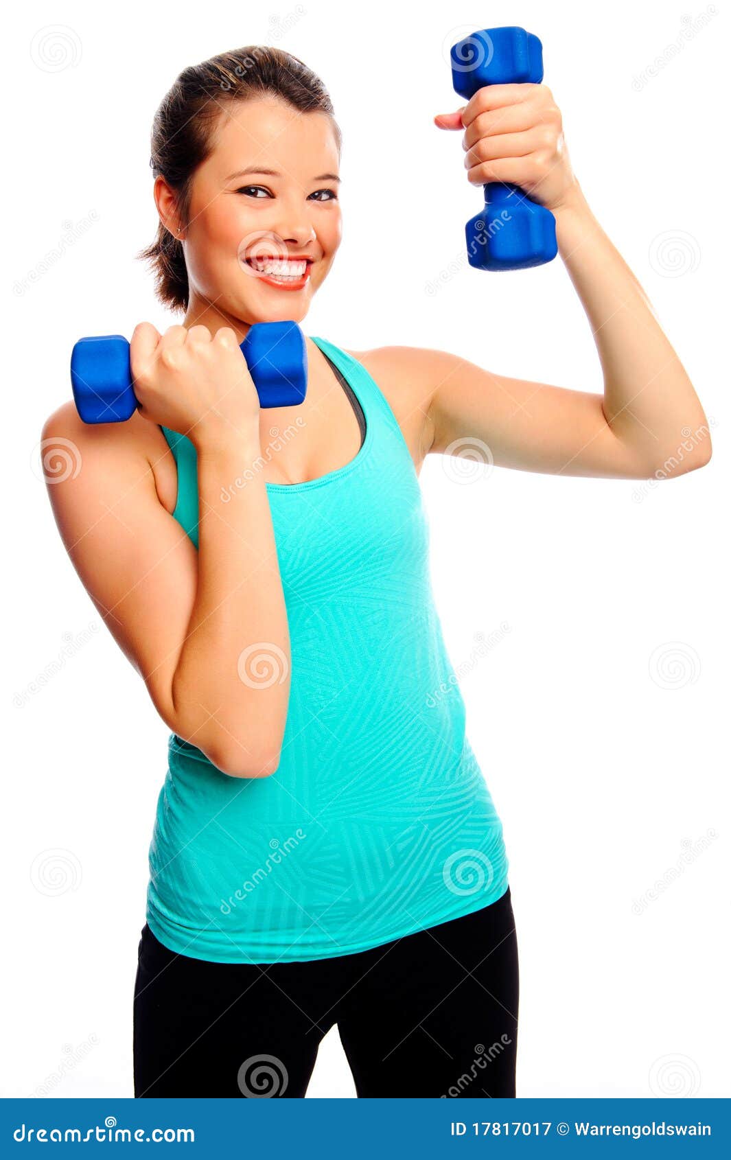 Pretty Woman with Dumbbells Stock Image - Image of young, exercise ...