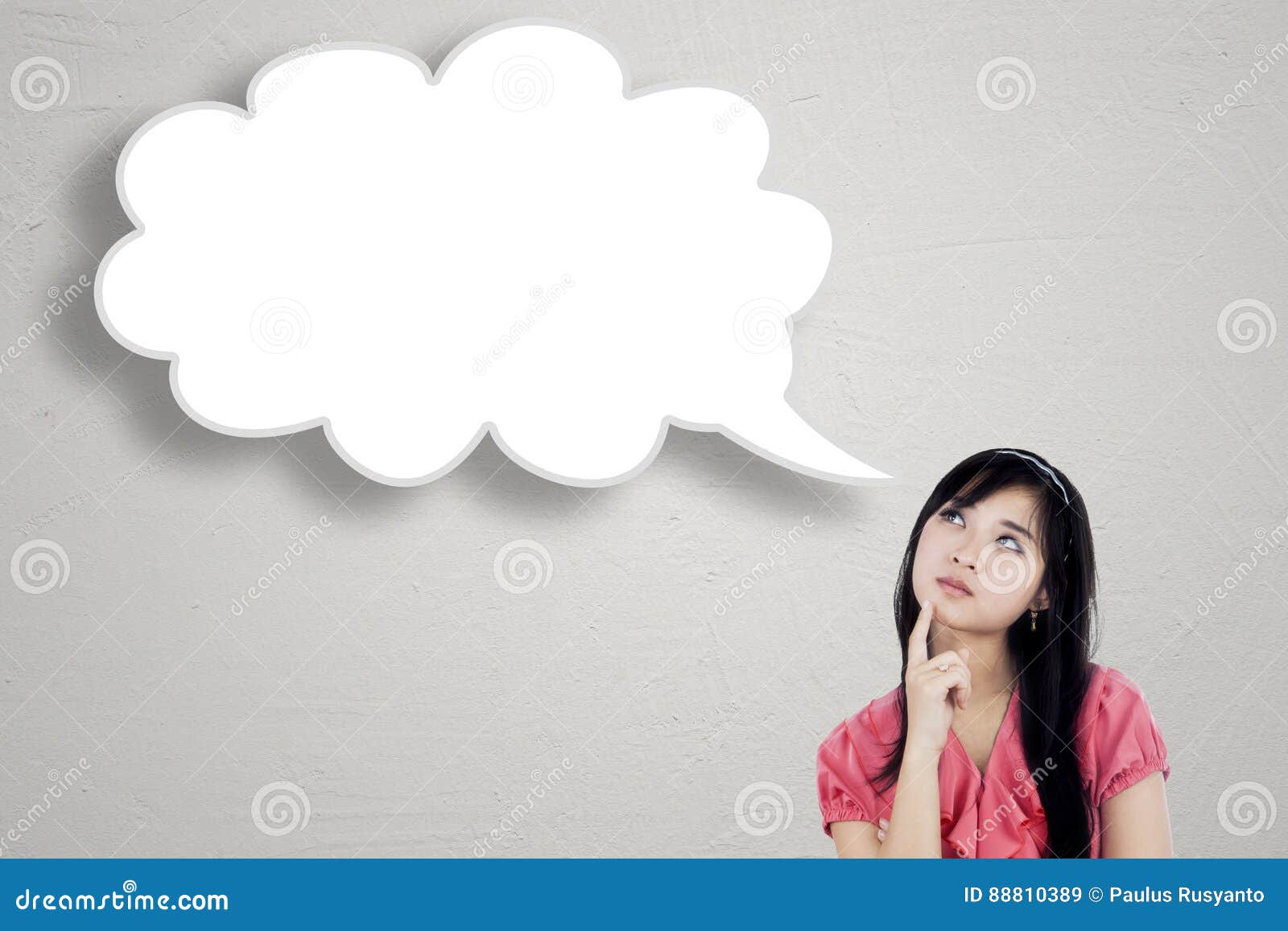 Pretty Woman and Empty Speech Bubble Stock Image - Image of empty ...