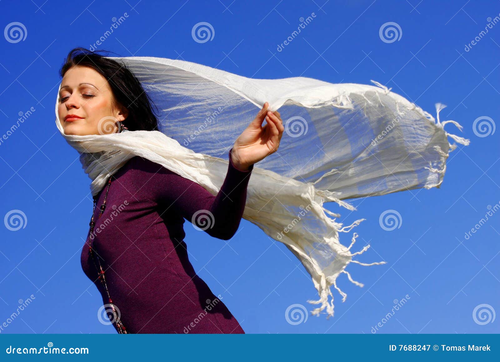 Pretty Woman Enjoying the Wind Stock Image - Image of model, neck: 7688247