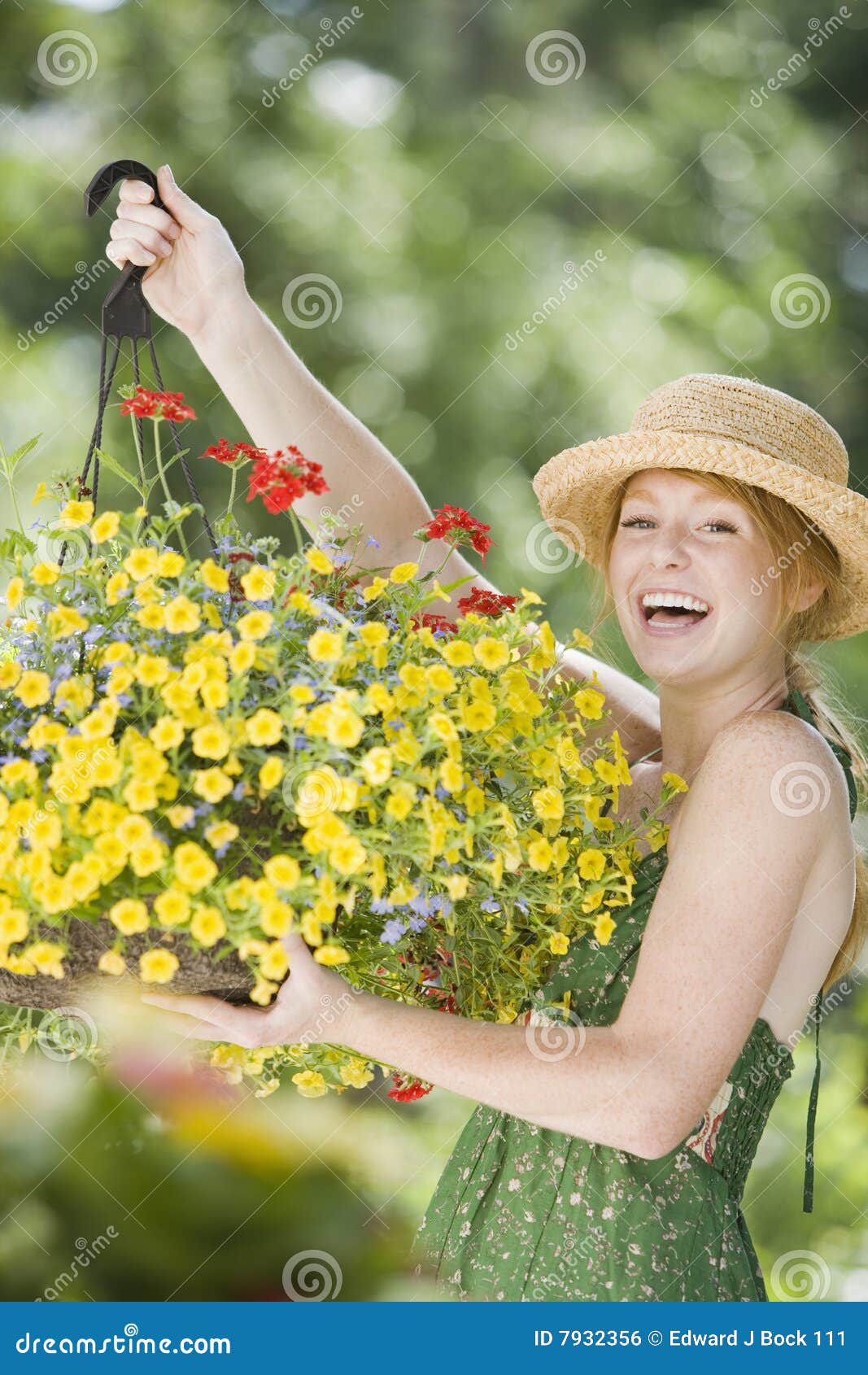 Pretty woman gardener stock photo. Image of happiness - 7932356