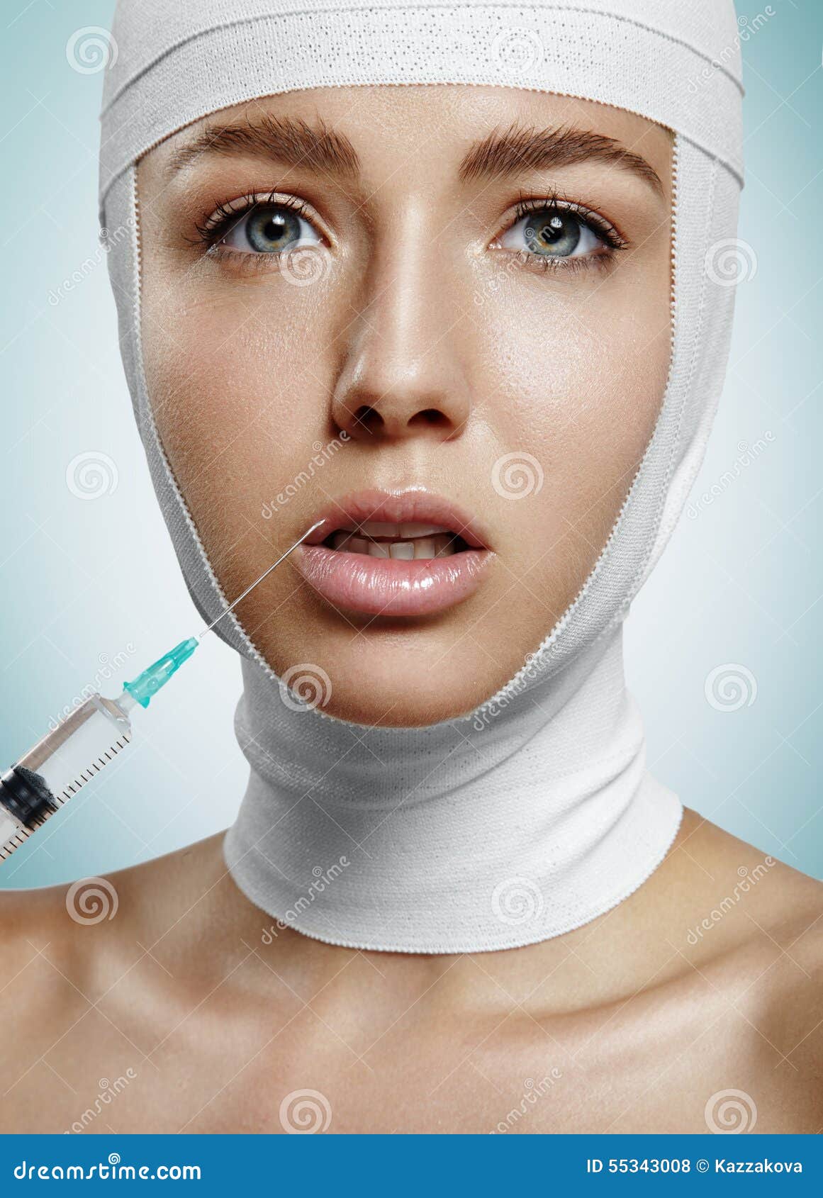 Pretty Woman Getting Silicon Injection in Her Lips Stock Photo - Image ...