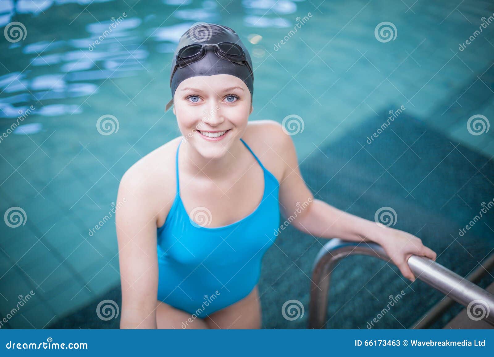 Pretty Woman Getting in the Water Stock Image - Image of healthy ...