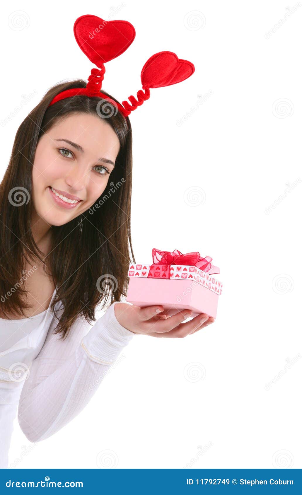 Pretty Woman Giving Gift stock image. Image of present - 11792749