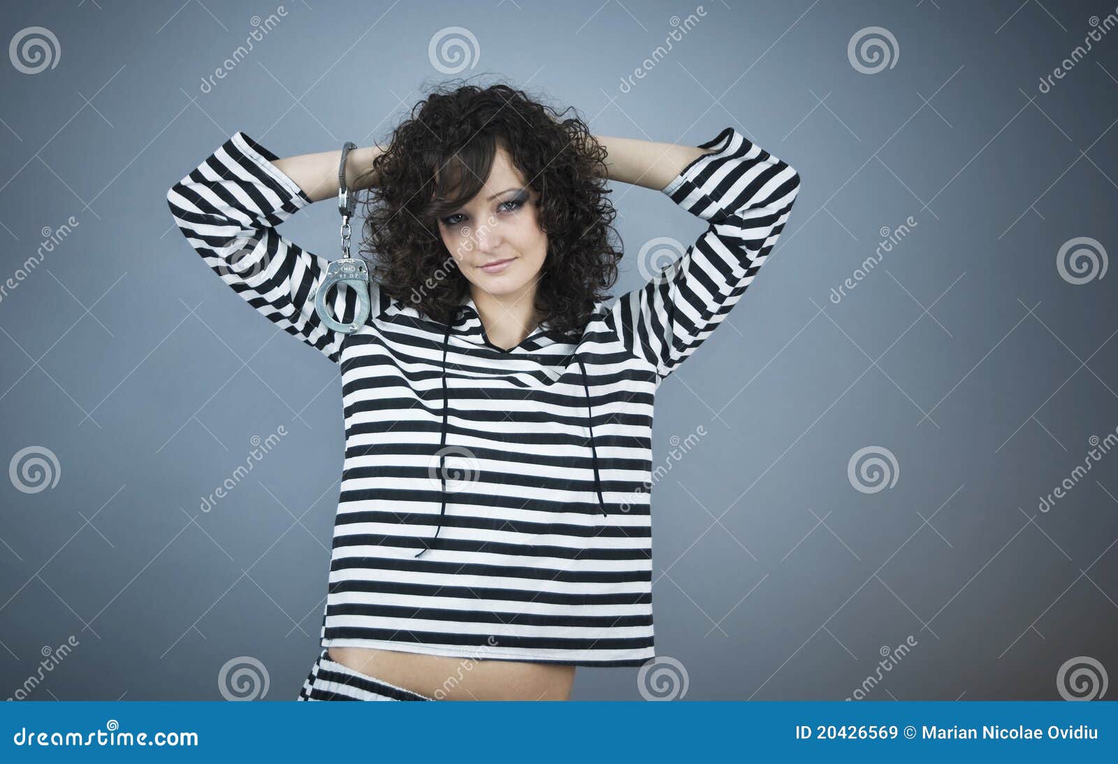 Pretty Woman with Handcuffs Stock Image - Image of female, convict ...