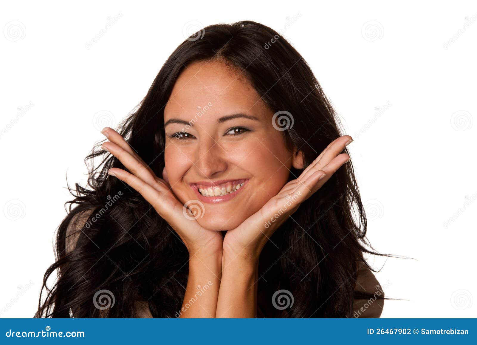 Pretty Woman Happy Think Looking Stock Photo - Image of caucasian ...